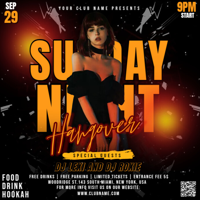 Copy of Sunday Night Hangover | PosterMyWall