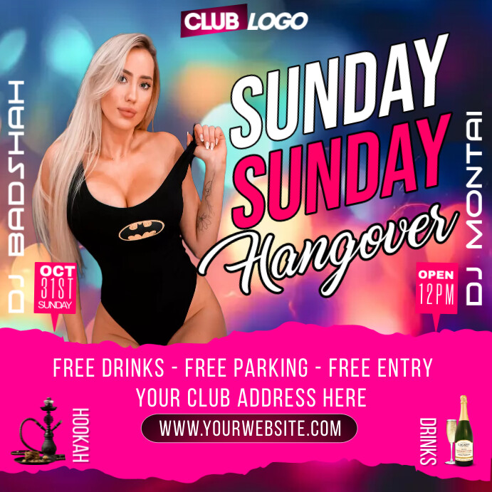 Copy of sunday night hangover party | PosterMyWall