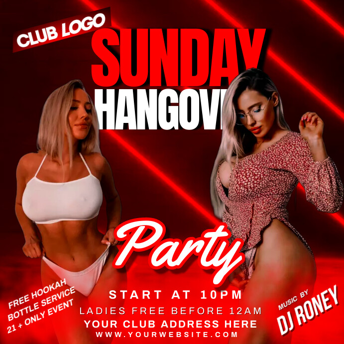 sunday night hangover party Template | PosterMyWall