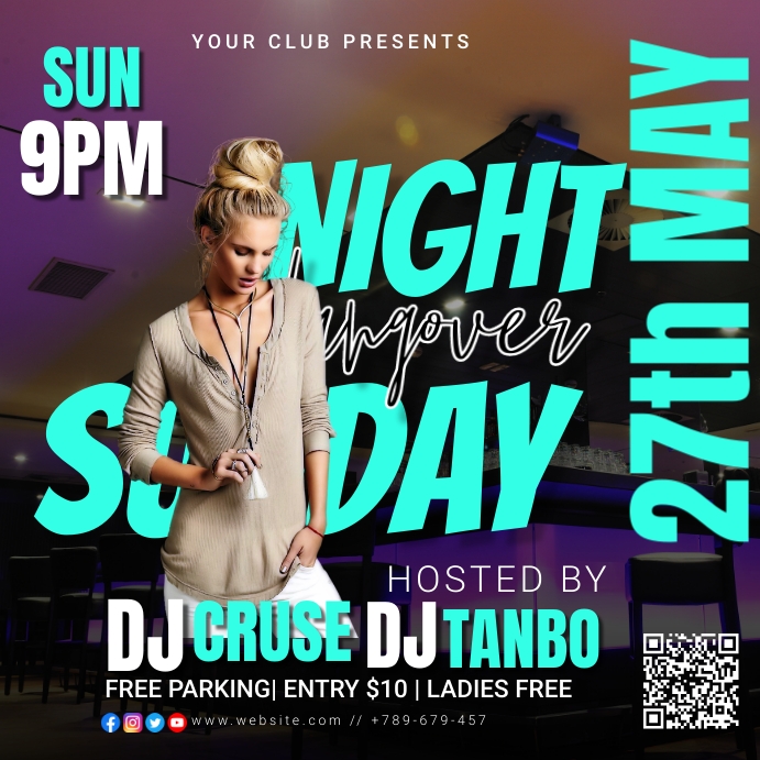 Copy of Sunday night hangover party | PosterMyWall