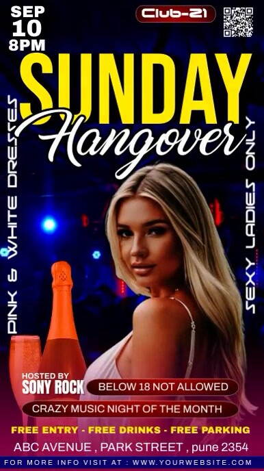 sunday night hangover party Template | PosterMyWall