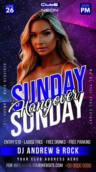 Copy of sunday night hangover party | PosterMyWall