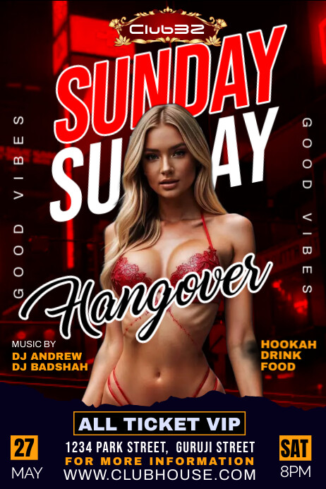 Copy of sunday night hangover party/event night | PosterMyWall