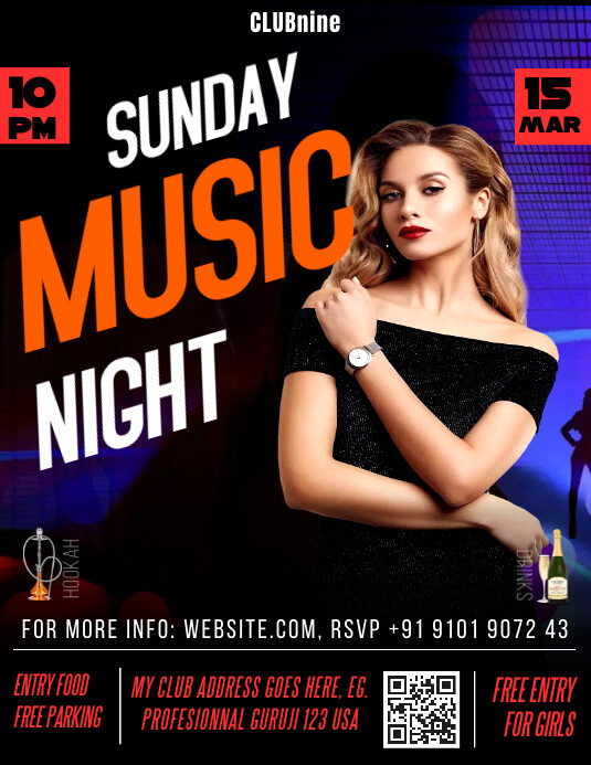sunday night music party Template | PosterMyWall