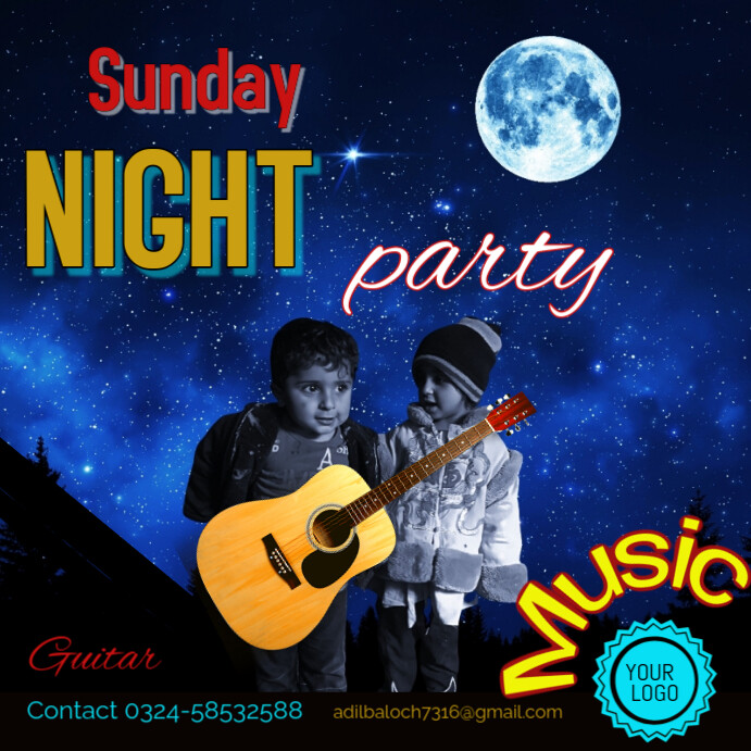 Sunday night music party Template | PosterMyWall