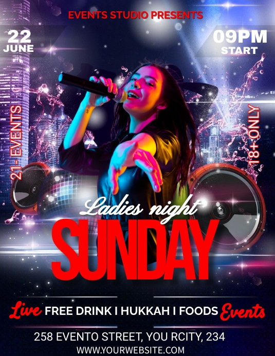 Sunday NIGHT PARTY (1) Template | PosterMyWall