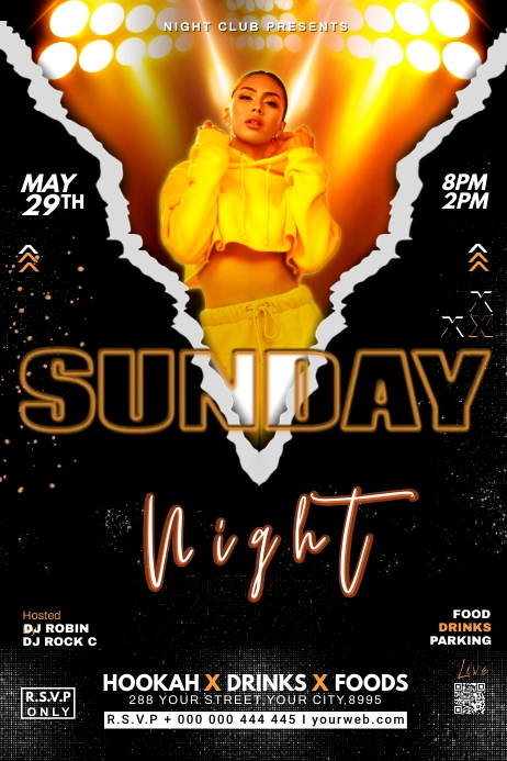 SUNDAY NIGHT PARTY (3) Template | PosterMyWall