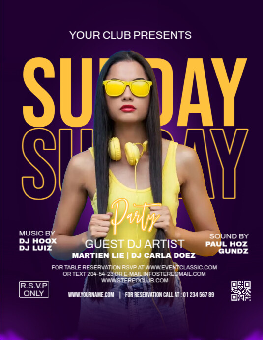 Sunday Night Party Ads Templat | PosterMyWall