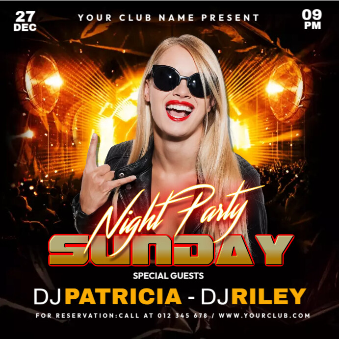 Sunday Night Party Ads Template | PosterMyWall