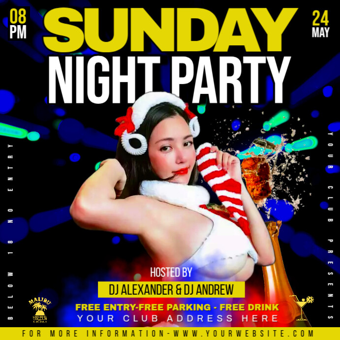 sunday Night Party /club party Template | PosterMyWall