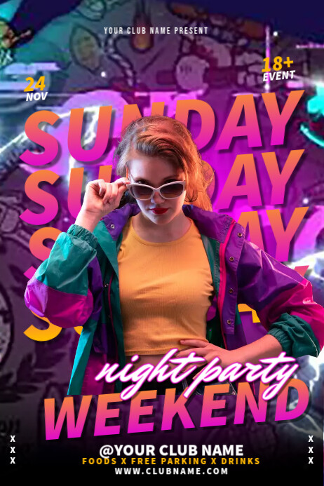 Sunday Night Party Template | PosterMyWall