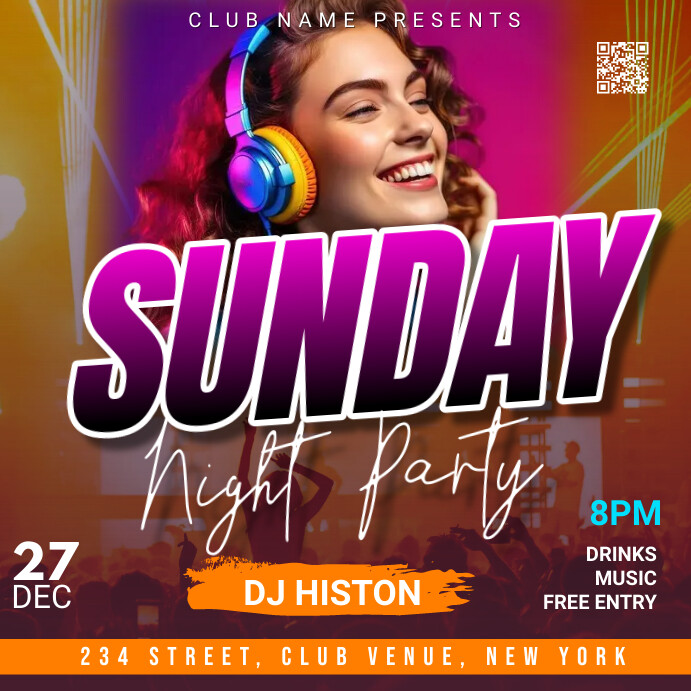Sunday night party Template | PosterMyWall