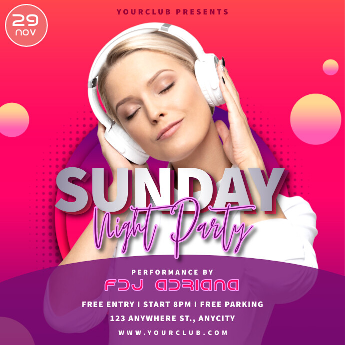 Sunday Night Party Template | PosterMyWall