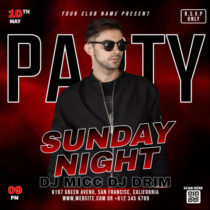 Sunday Night Party Template | PosterMyWall