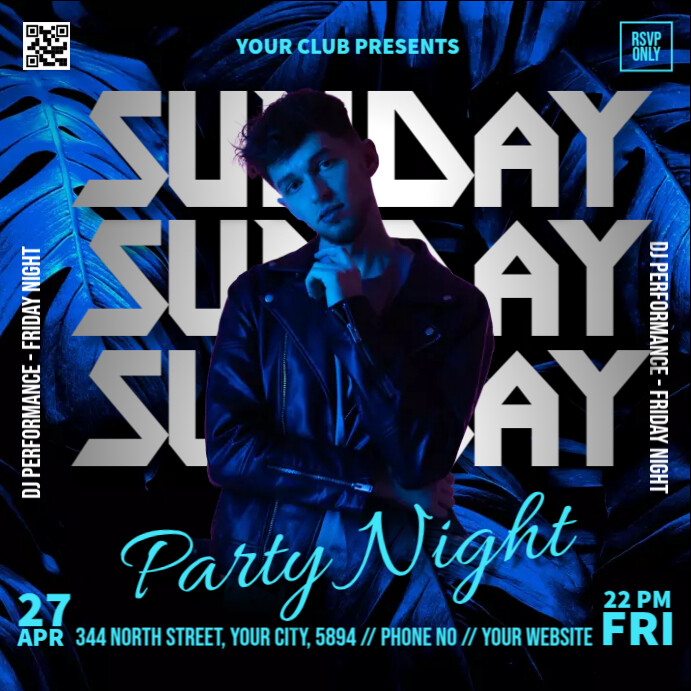 Sunday Night Party Template | PosterMyWall