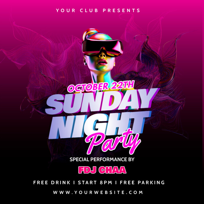 sunday night party Template | PosterMyWall