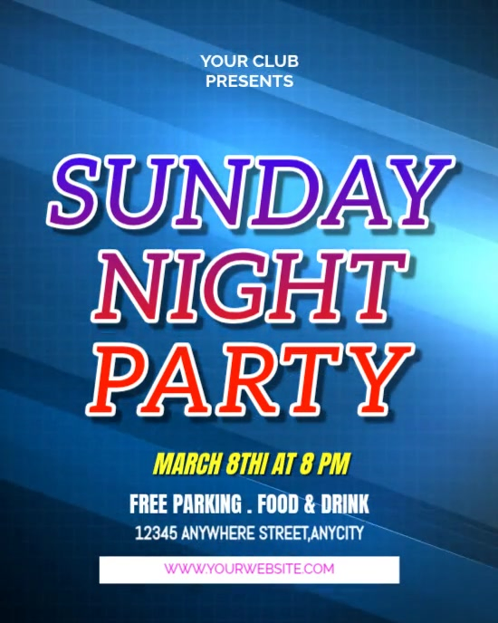 Sunday Night Party Template | PosterMyWall