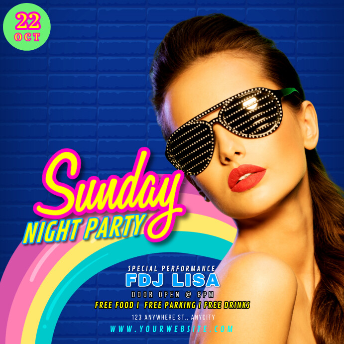 Plantilla de Sunday Night Party | PosterMyWall