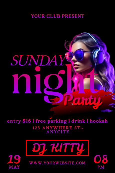 Sunday Night Party Template | PosterMyWall