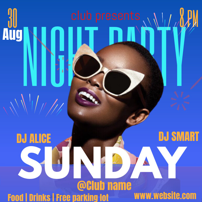 Sunday night party Template | PosterMyWall