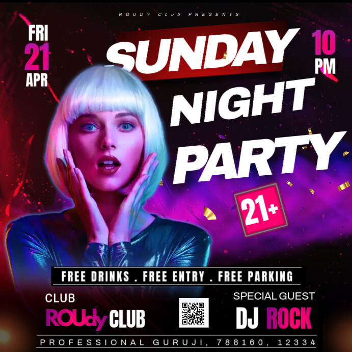 Sunday Night Party Template | PosterMyWall