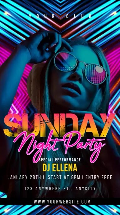 Sunday Night Party Template | PosterMyWall
