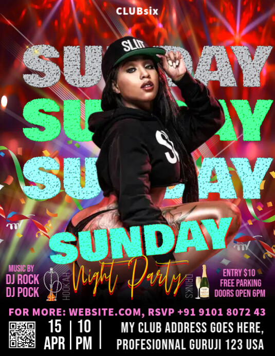 sunday night party Template | PosterMyWall