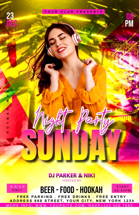 Sunday night party Template | PosterMyWall