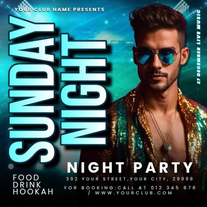 Sunday Night Party Template | PosterMyWall