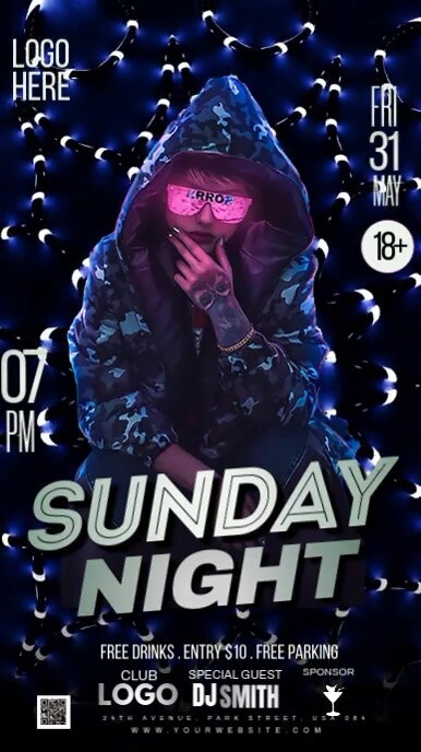 Sunday Night Party Template | PosterMyWall