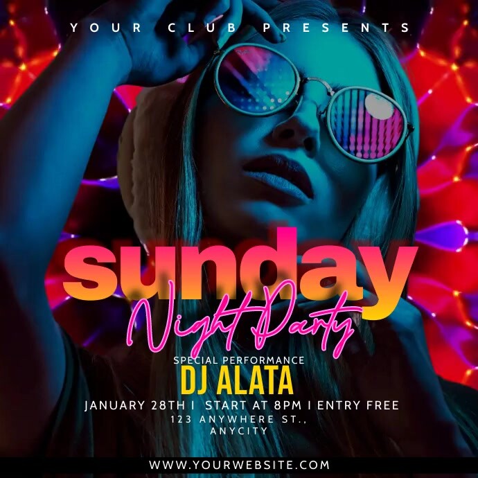 Sunday Night Party Template | PosterMyWall