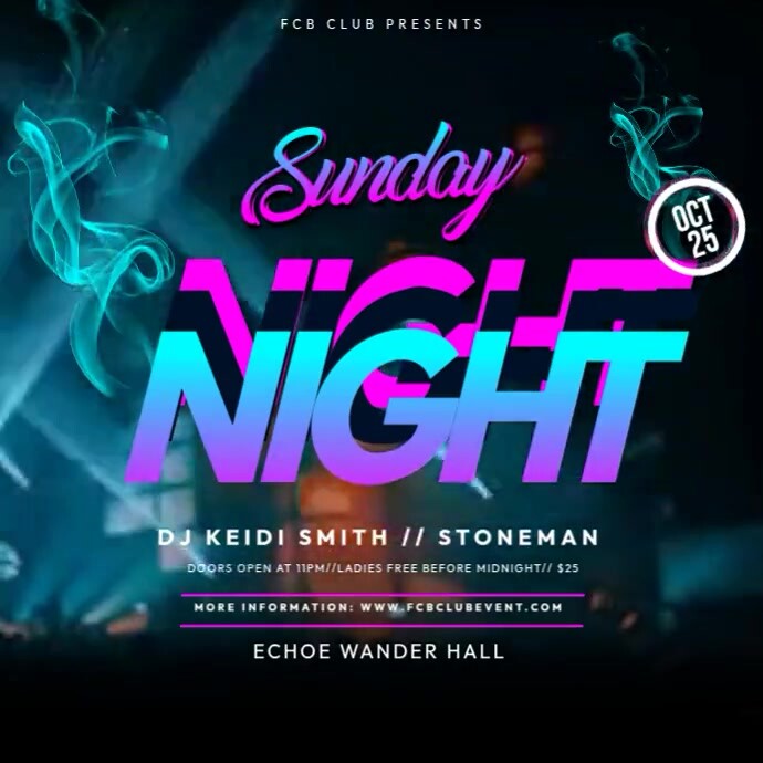 Plantilla de Sunday Night Party | PosterMyWall