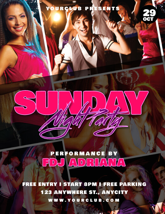 Plantilla de Sunday Night Party | PosterMyWall