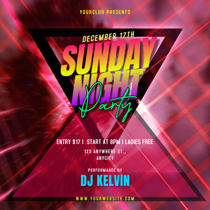 Sunday Night Party Template | PosterMyWall
