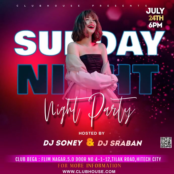 Plantilla de Sunday Night Party | PosterMyWall