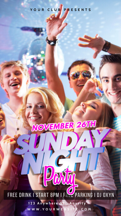 sunday night party Template | PosterMyWall