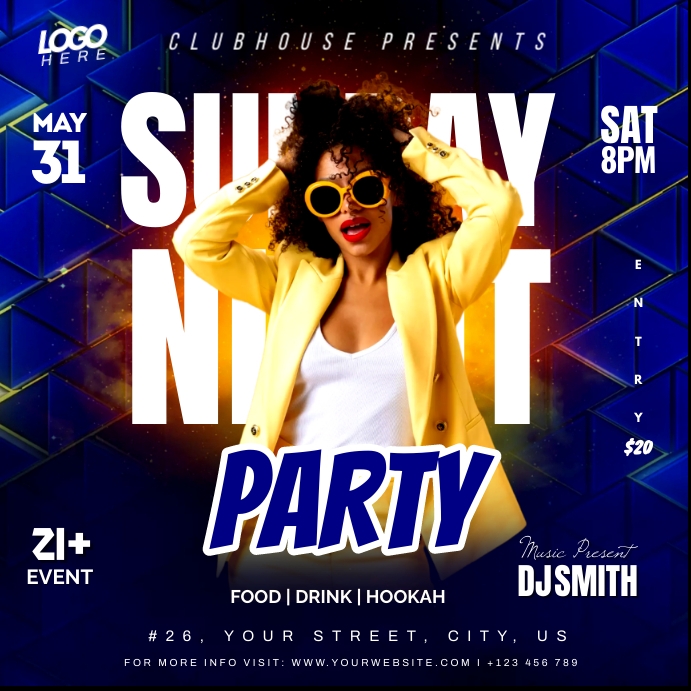 Sunday Night Party Template | PosterMyWall