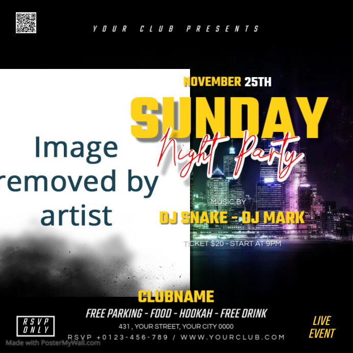 Sunday Night Party Template | PosterMyWall
