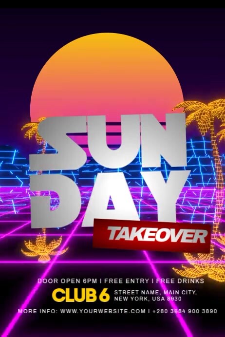 Sunday Night Party Template | PosterMyWall