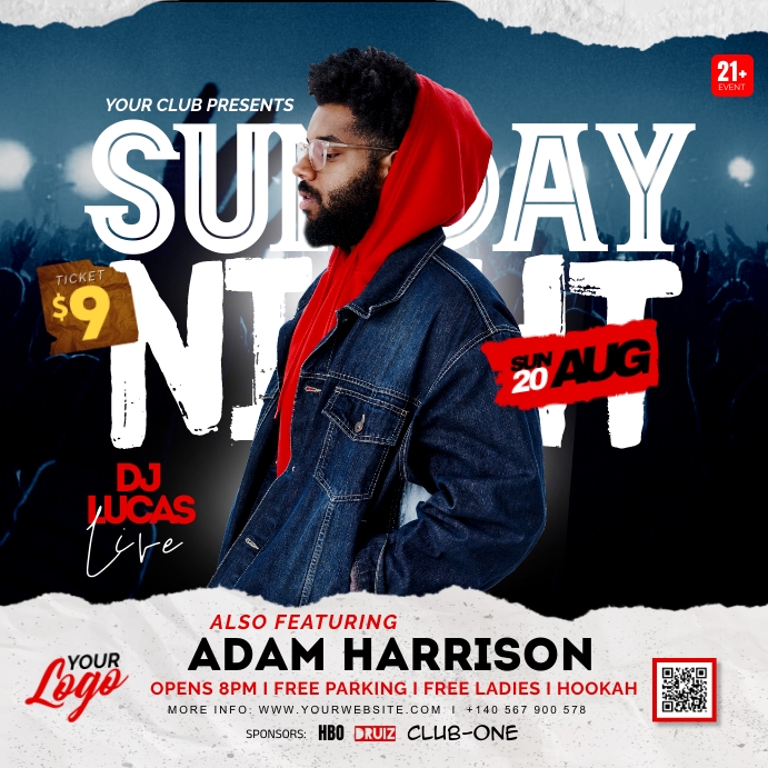 Sunday Night Party Template | PosterMyWall
