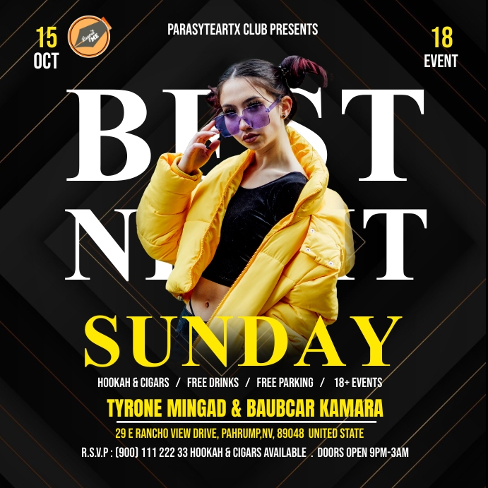 Sunday Night Party Template | PosterMyWall