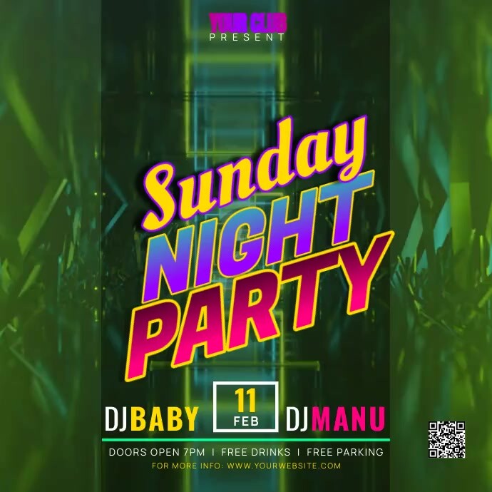 Plantilla de Sunday Night Party | PosterMyWall