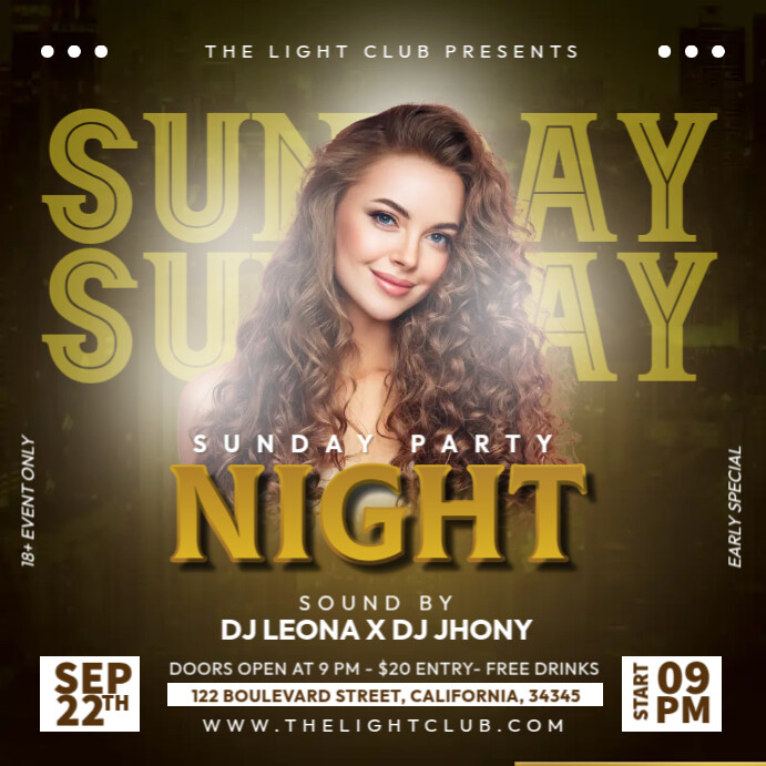sunday night party Template | PosterMyWall