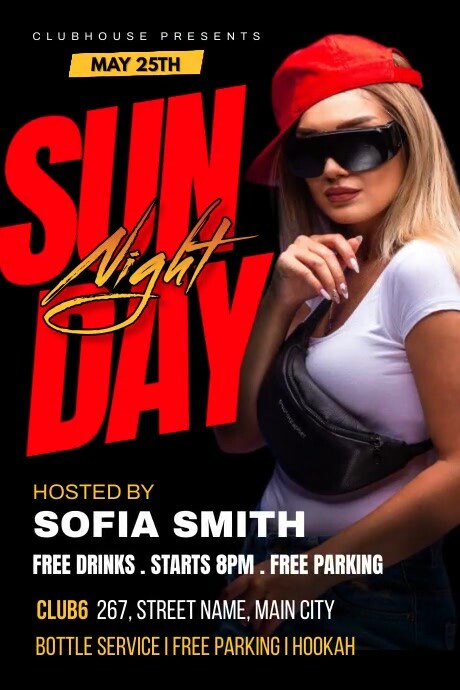 Sunday Night Party Template | PosterMyWall