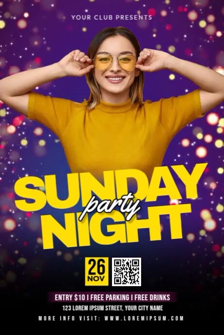 Plantilla de Sunday Night Party | PosterMyWall