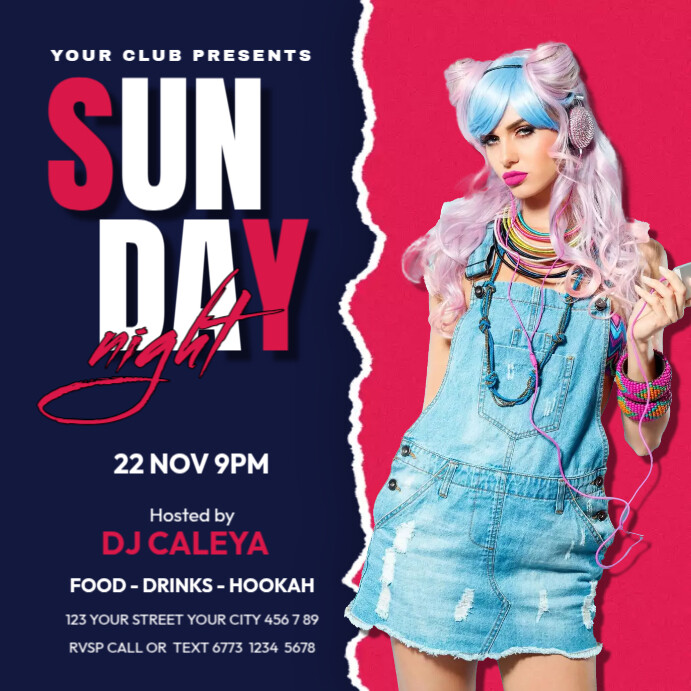Sunday Night Party Template | PosterMyWall