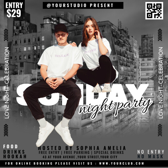 Sunday Night Party Template | PosterMyWall