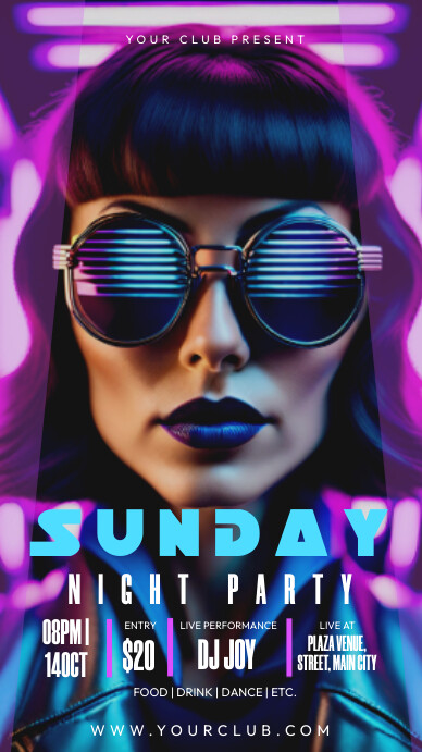 Sunday Night Party Template | PosterMyWall