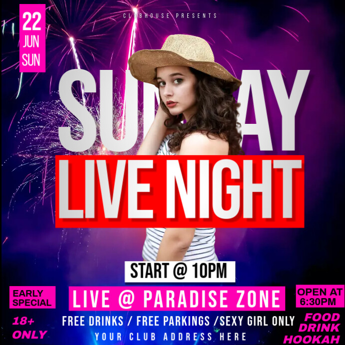 sunday night party Template | PosterMyWall