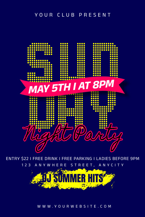 Sunday Night Party Template | PosterMyWall